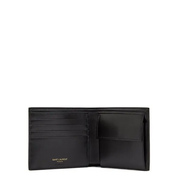 Saint Laurent Grain Leather Short Foldable Wallet