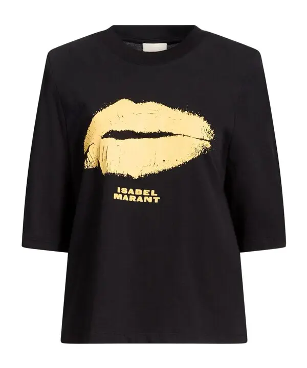 Isabel Marant Étoile Gold Printed Short-sleeve Tee - Black