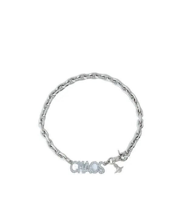 VIVIENNE WESTWOOD Chaos Crystal Pendant Necklace - Silver