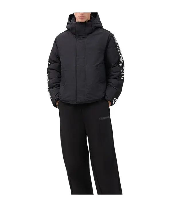 EA7 Oversized Fit Padded Hooded Bomber Jacket