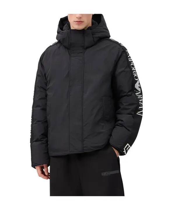 EA7 Oversized Fit Padded Hooded Bomber Jacket