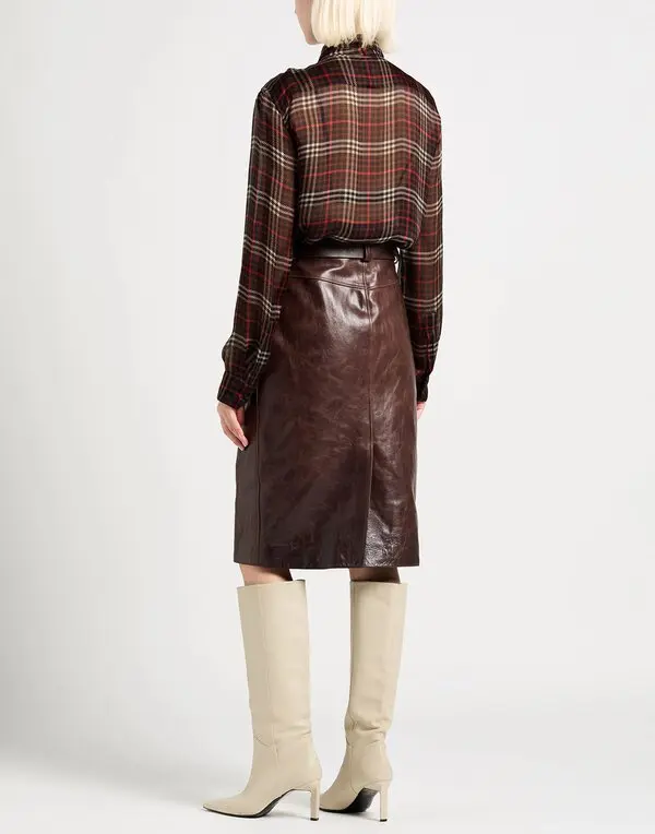 Saint Laurent Simple Leather Skirt