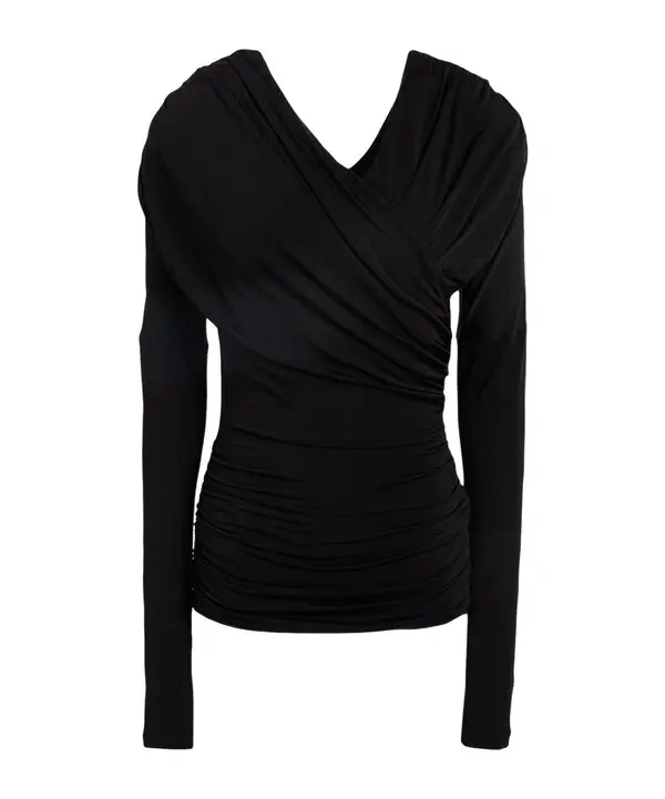 GANNI Solid Long-sleeve Stretch Top - Black