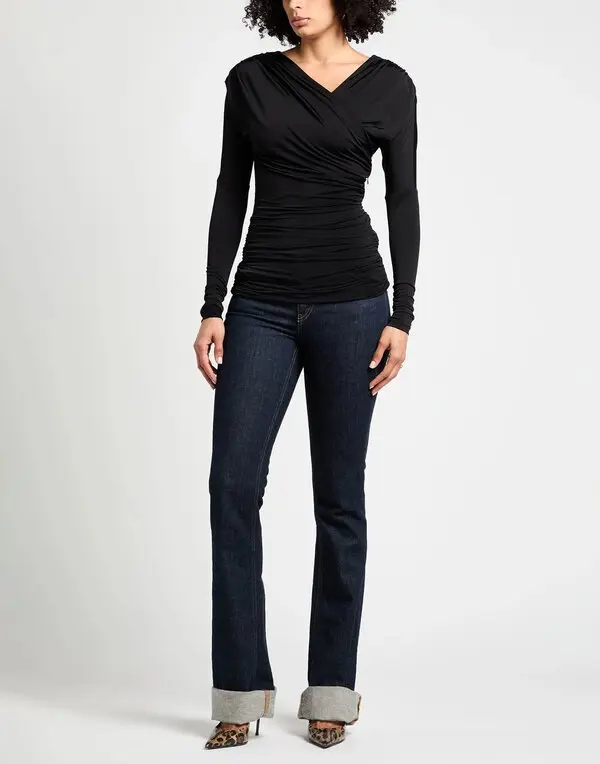 GANNI Solid Long-sleeve Stretch Top