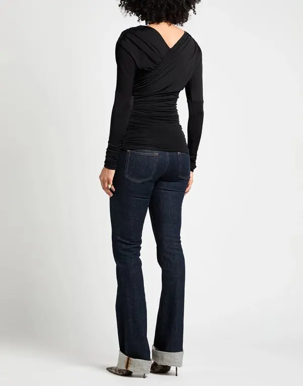 GANNI Solid Long-sleeve Stretch Top