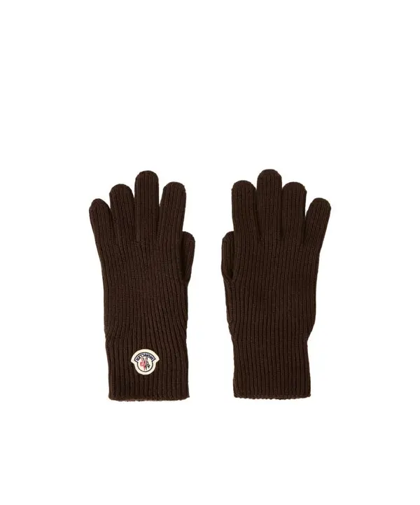 Moncler Ribbed Knitted Gloves - Black
