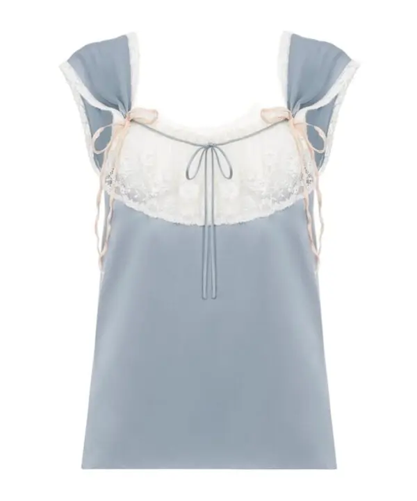 Chloé Fluid Lingerie Top In Washed Silk Satin Lace