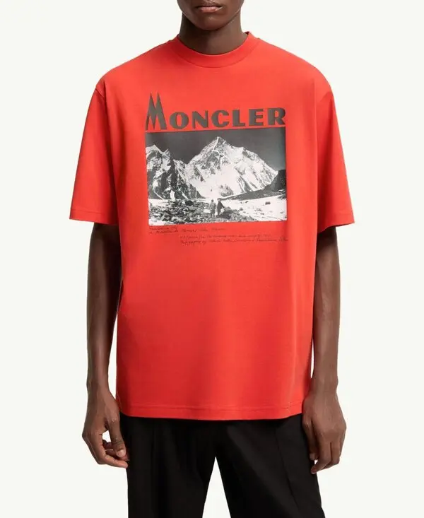 Moncler K2 Print Short Sleeve Cotton Jersey T-shirt