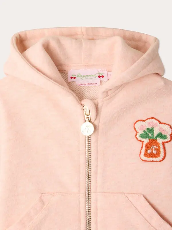 Bonpoint Tibou Baby Sweatshirt In Organic Cotton - Nude