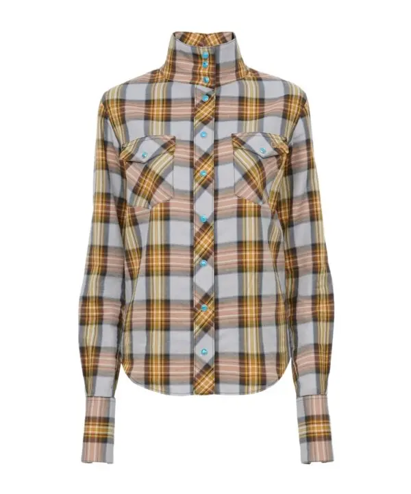 Chloé Lavalliere Shirt In Check Cotton Cupro