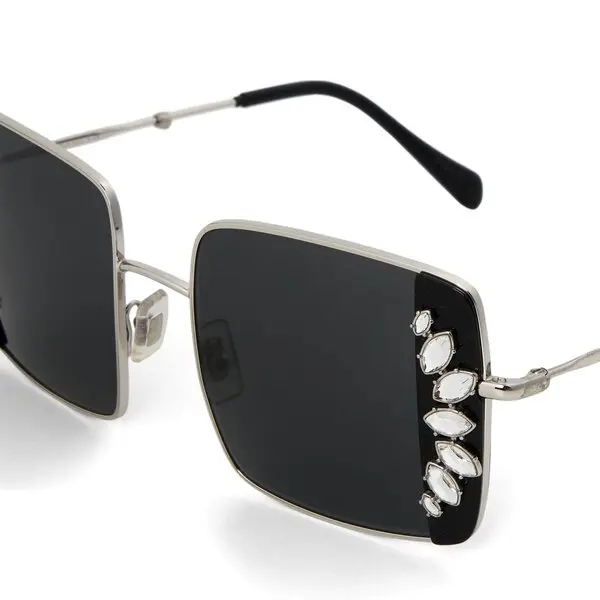 Miu Miu Large Frame Crystal Sunglasses
