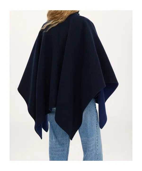 Chloé High-neck Short Cape Coat In Washed Double-face Wool