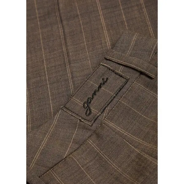 GANNI Melange Stripe Wrap Pants