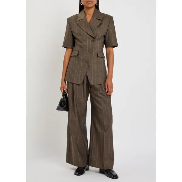 GANNI Melange Stripe Wrap Pants