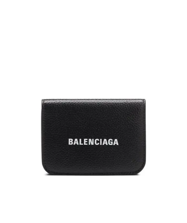 Balenciaga Logo Printed Wallet - Black