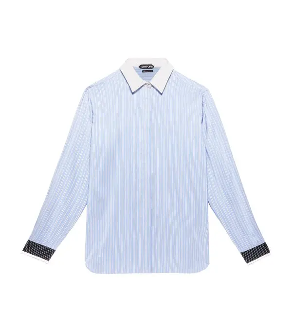 TOM FORD Silk Stripe Shirt - Blue