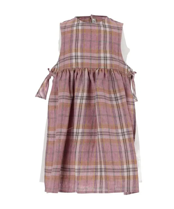 IL GUFO Plaid-check Linen Dress - Multicolor