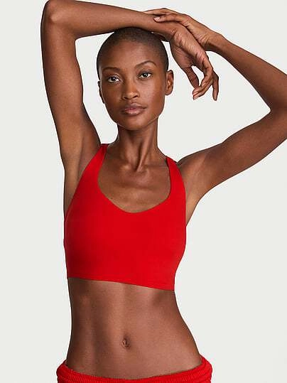 Victoria's Secret Vsx Elevate™ Sweetheart Longline Sports Bra - Red