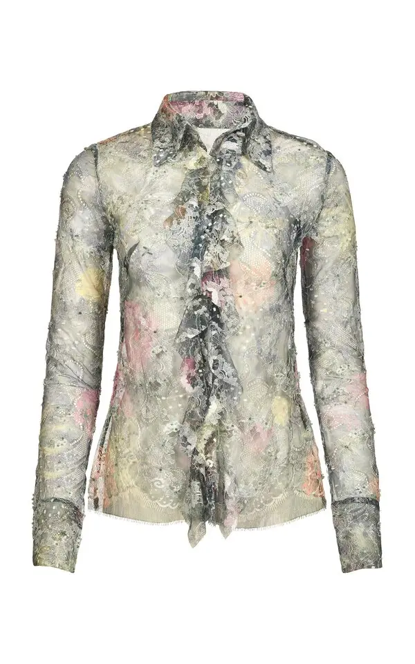 FRANCESCA MIRANDA Arena Ruffle-front Top