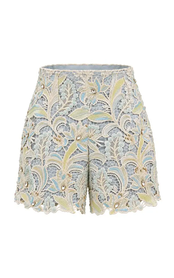 LA FUORI Jardin Palmier Cutwork Shorts - Multi