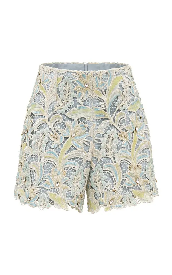 LA FUORI Jardin Palmier Cutwork Shorts