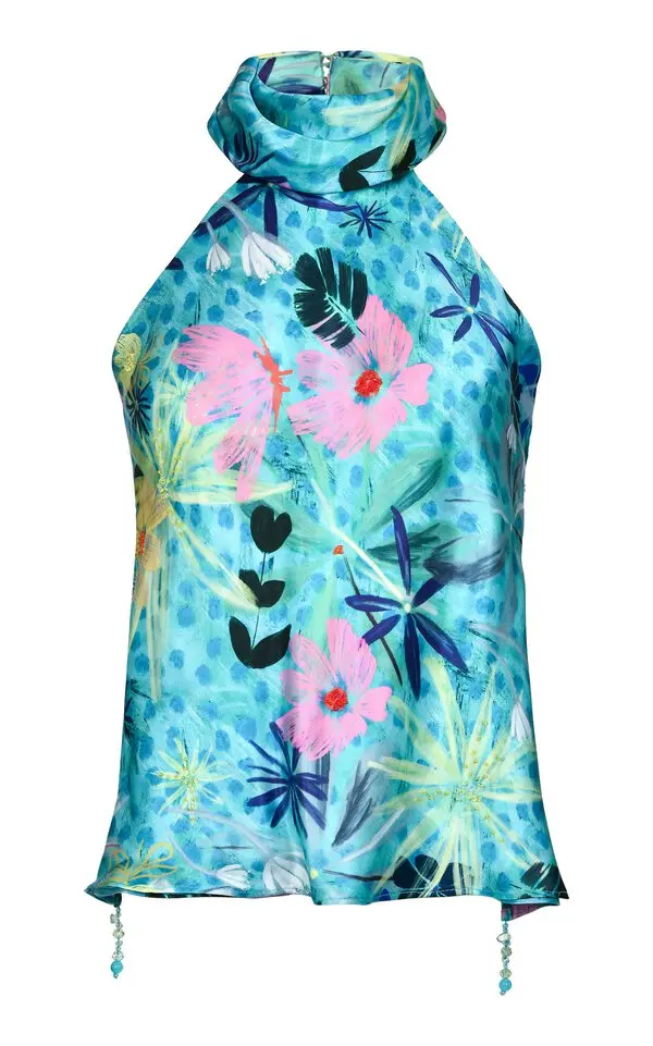 FRANCESCA MIRANDA Rita Silk Halter Top