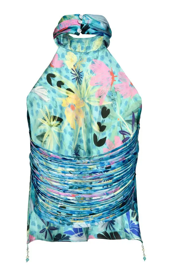 FRANCESCA MIRANDA Rita Silk Halter Top