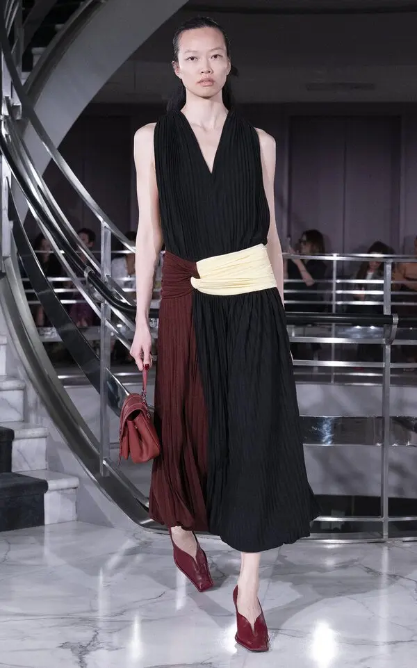 Proenza Schouler Fiora Draped Jersey Midi Dress - Black