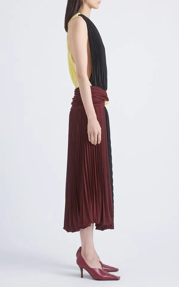 Proenza Schouler Fiora Draped Jersey Midi Dress - Black