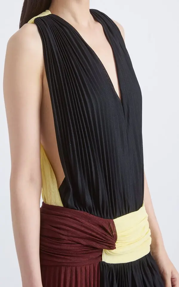 Proenza Schouler Fiora Draped Jersey Midi Dress - Black