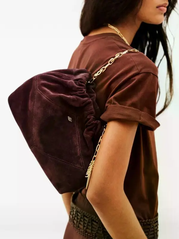 Ba&sh June Chain-link Suede Tote Bag