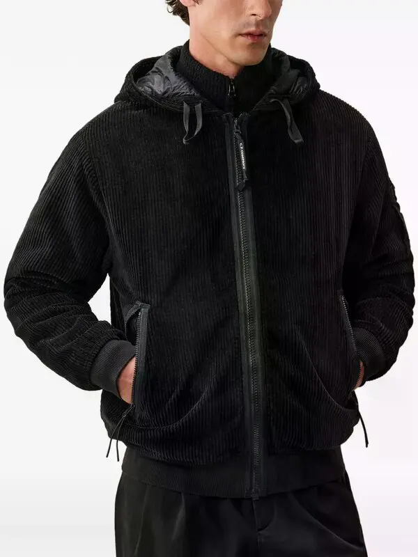 C.P. COMPANY 350 Corduroy Hooded Lens Padded Sweatshirt