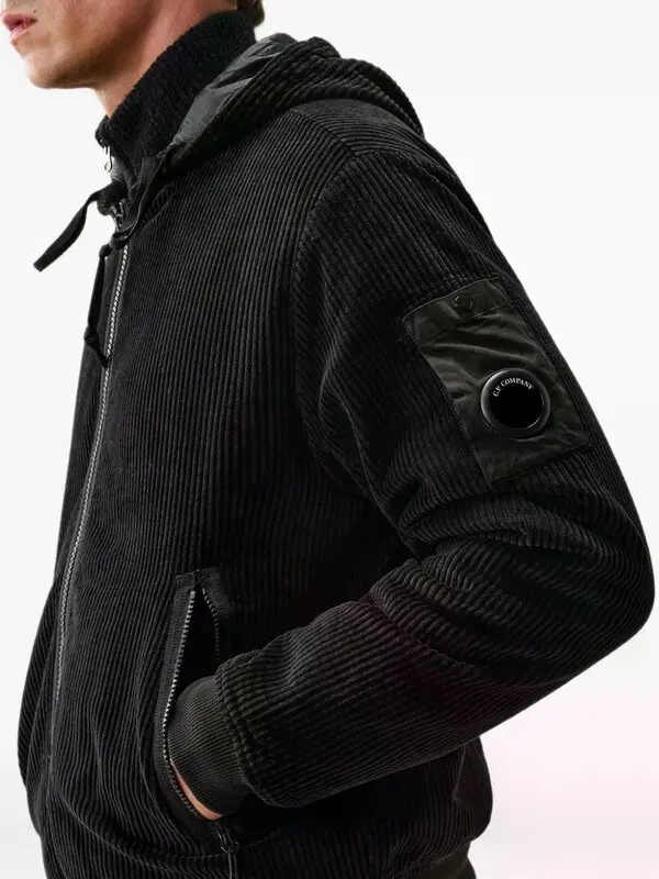 C.P. COMPANY 350 Corduroy Hooded Lens Padded Sweatshirt