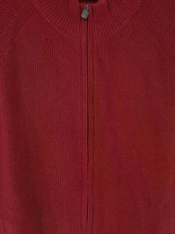 BRAMANI CASHMERE Ribbed-knit Zip-up Cardigan