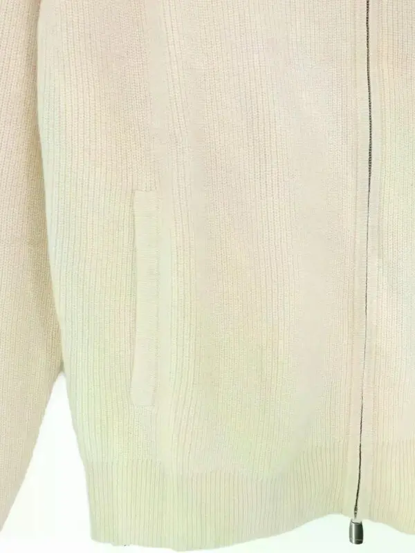 BRAMANI CASHMERE Ribbed-knit Zip-up Cardigan