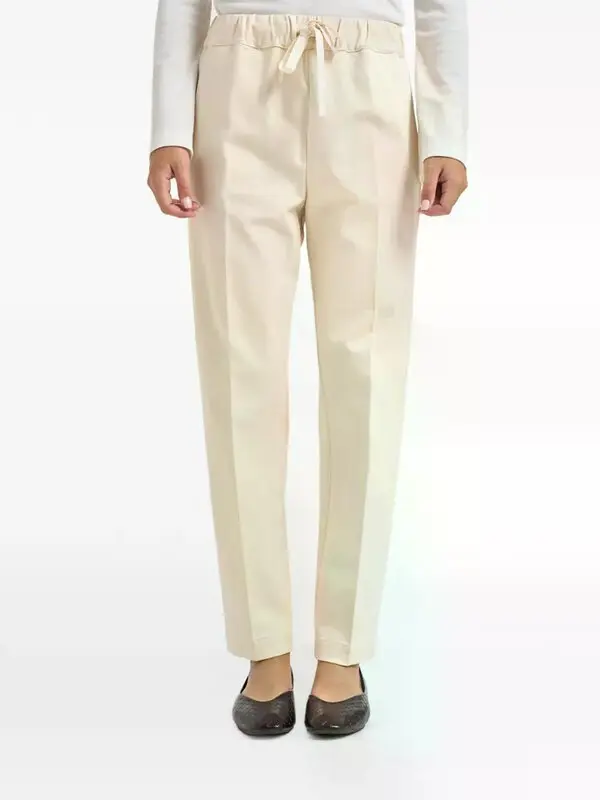 SEMICOUTURE Drawstring-waist Tapered Trousers - Neutrals
