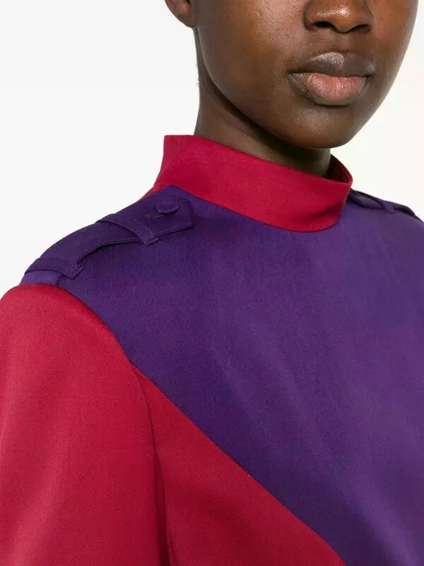 MUGLER Colour-block Epaulette Top