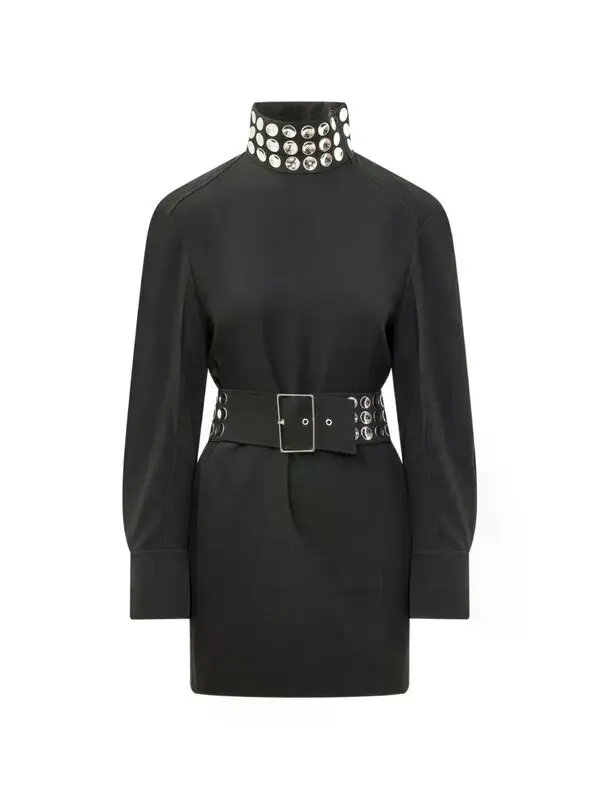 IRO PARIS Stud-embellished Belted Mini Dress