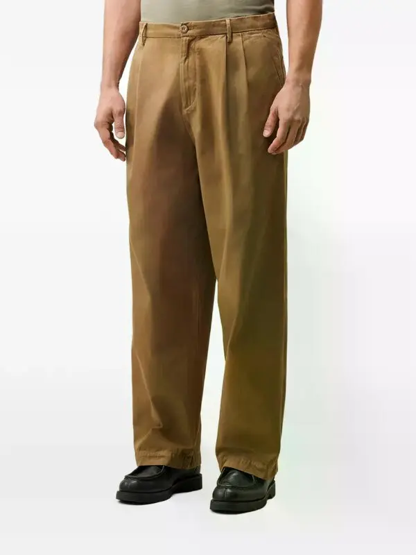 C.P. COMPANY Cotton Gabardine Boxy Pleats Pants - Neutrals
