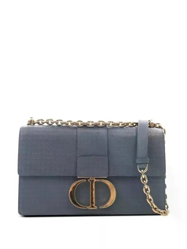 Dior 2020 Calfskin Microcannage 30 Montaigne Chain Flap Crossbody Bag - Blue