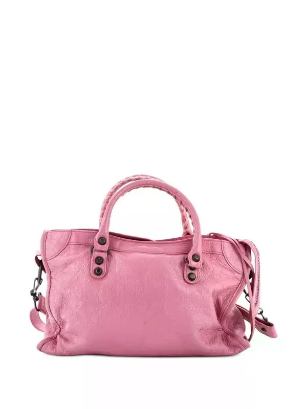 Balenciaga City Classic Studs Bag Leather Small Satchel - Pink