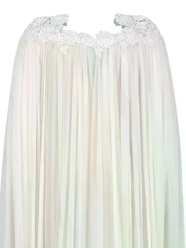Vintage Lace-trim Cape Maxi Dress