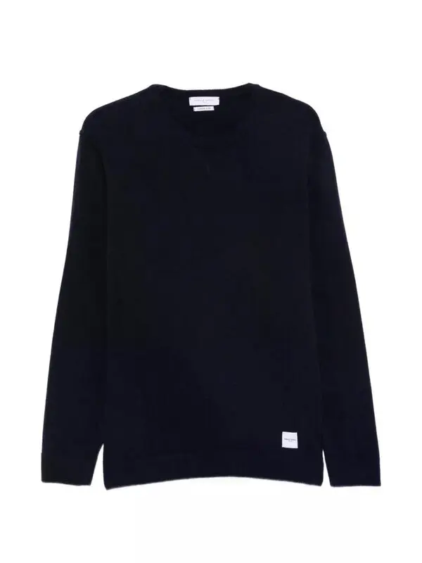 DANIELE FIESOLI Crew-neck Logo-patch Sweater - Blue