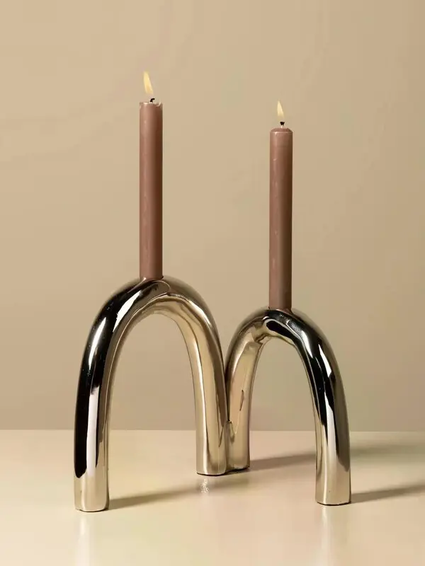 CU I SEEYOU Curved Aluminium Candle Holder