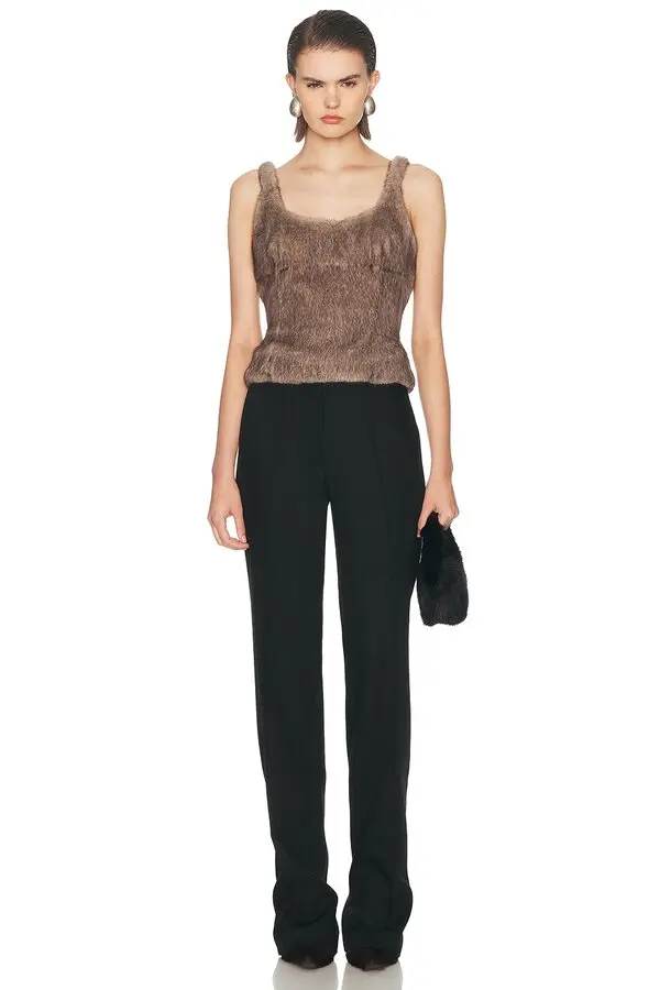 Alexander Wang Faux Fur Fitted Tank Top