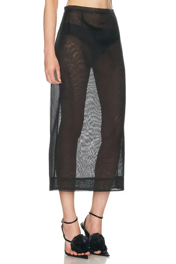 Renggli For Organza Pencil Skirt In Black