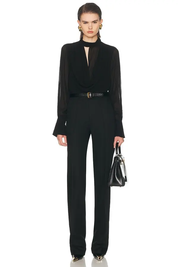 NICHOLAS Amara Double Layer Cowl Neck Blouse