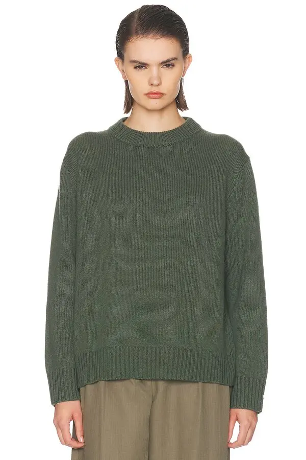 Jenni Kayne Cashmere Oversized Crewneck Sweater In Green