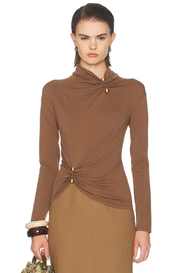 Cult Gaia Callie Top In Brown - Sparrow