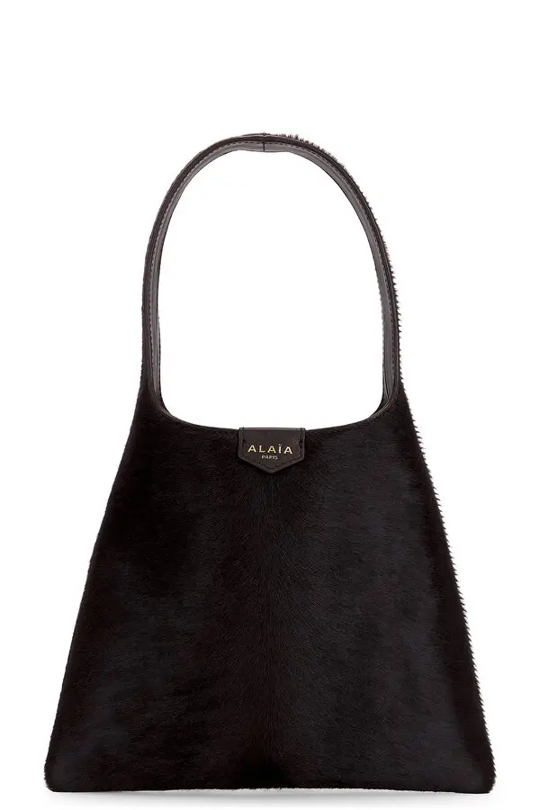 Alaïa Small Hobo Haircalf Bag In Chocolate - Chocolat